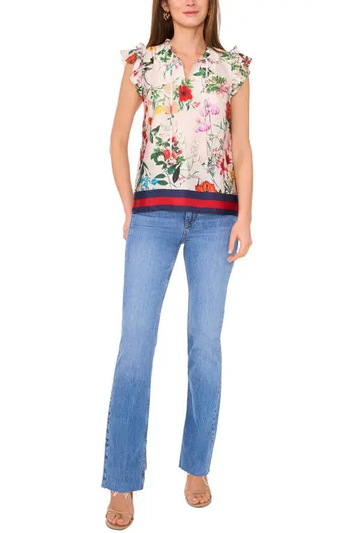 Vince Camuto Floral Flutter Sleeve Top