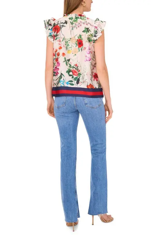 Vince Camuto Floral Flutter Sleeve Top