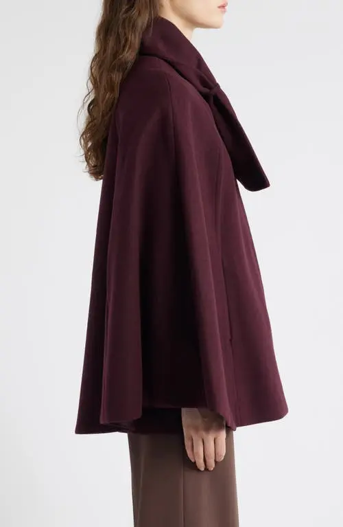 CECE DUPRAZ Bow Collar Cape - Burgundy