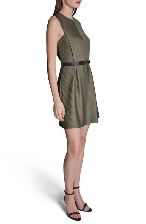 Bcbgmaxazria Sleeveless Belted Minidress - Moss