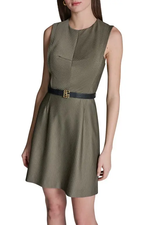 Bcbgmaxazria Sleeveless Belted Minidress - Moss