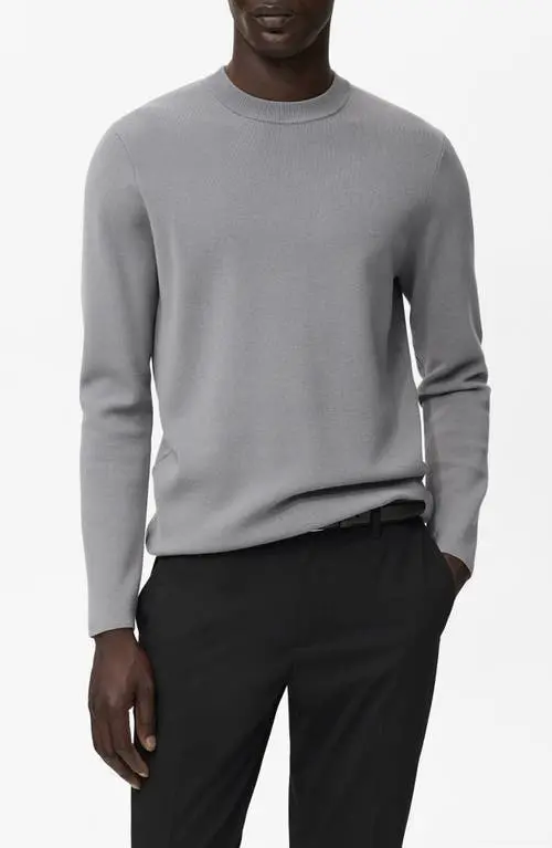 Mango Regular Fit Crewneck Sweater - Grey