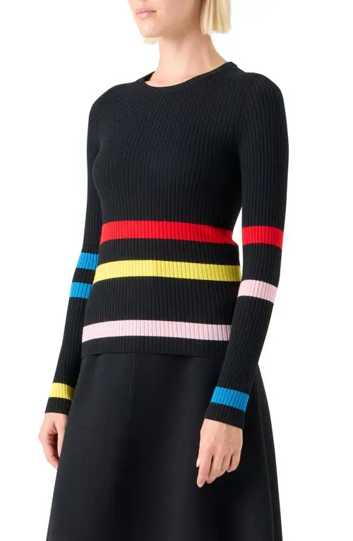 Akris Stripe Virgin Wool Rib Sweater