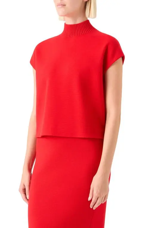 Akris Stretch Virgin Wool Mock Neck Sweater