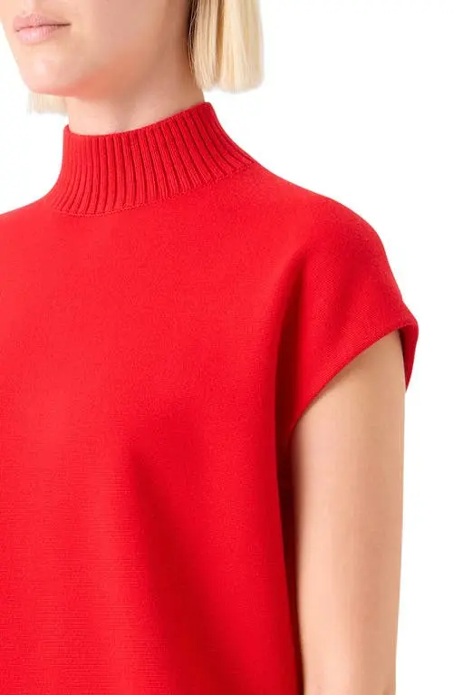 Akris Stretch Virgin Wool Mock Neck Sweater