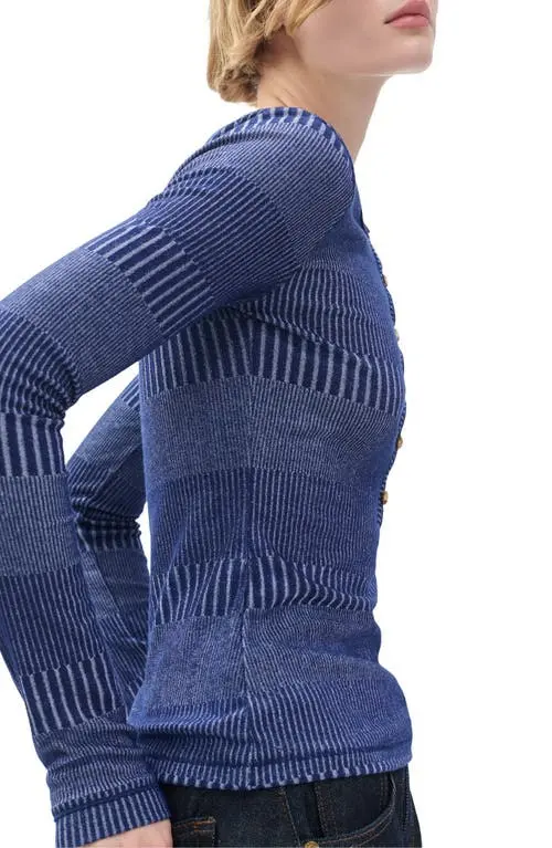 Rag & Bone Knit Two-tone Rib Henley