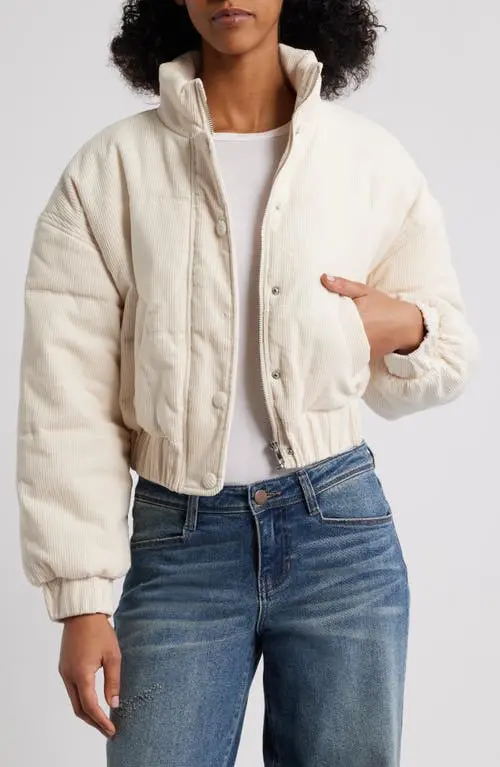 ALL IN FAVOR Cotton Crop Puffer Jacket - Cream