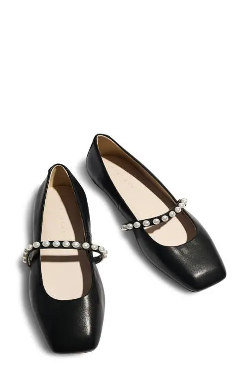 Yosi Samra Cara Faux Pearl Mary Jane Flat