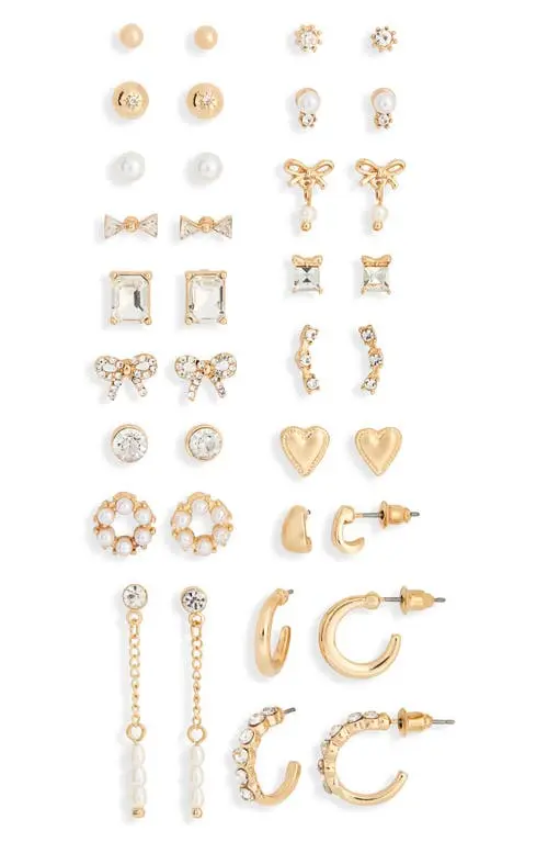 Bp. Set Of Eighteen Earrings - Gold Multi