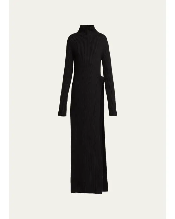 Moncler X Jil Sander Asymmetric Wool Turtleneck Dress