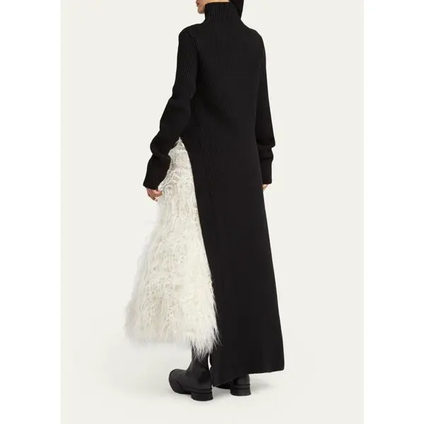 Moncler X Jil Sander Asymmetric Wool Turtleneck Dress