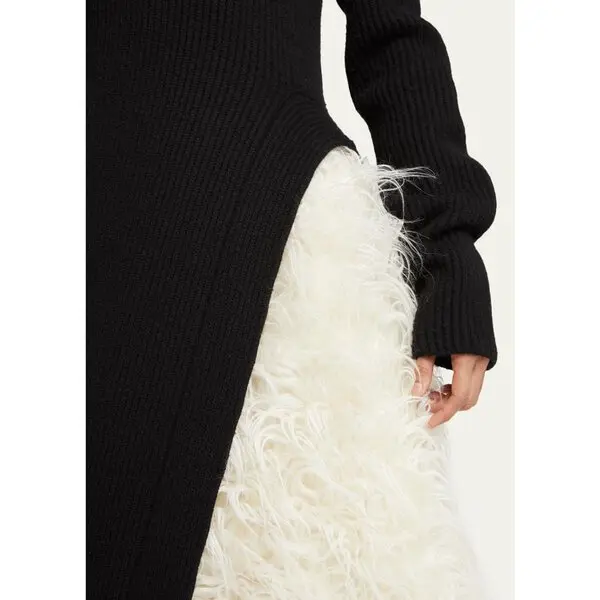 Moncler X Jil Sander Asymmetric Wool Turtleneck Dress