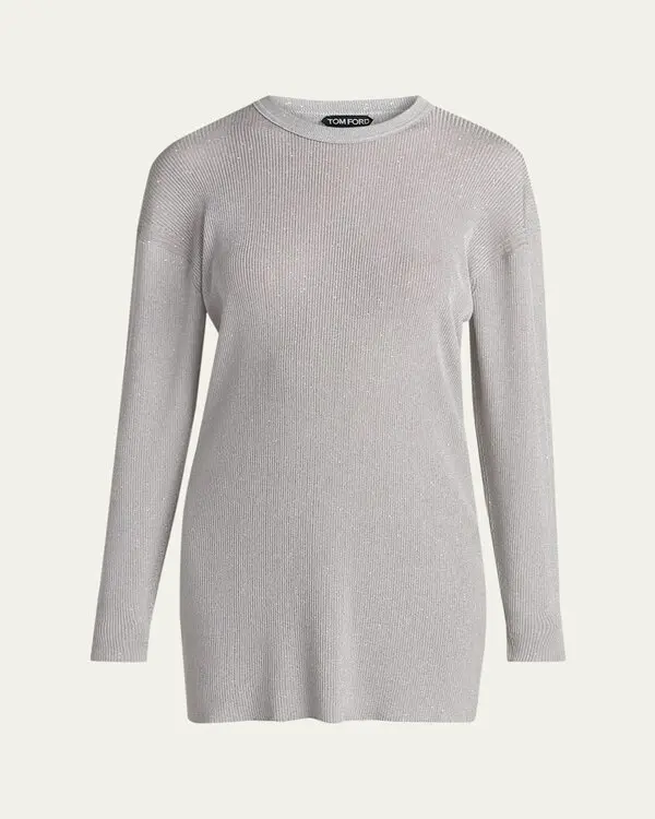TOM FORD Paillette Rib Knit Tunic Top