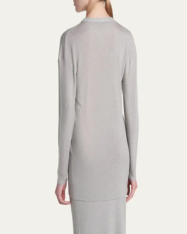 TOM FORD Paillette Rib Knit Tunic Top