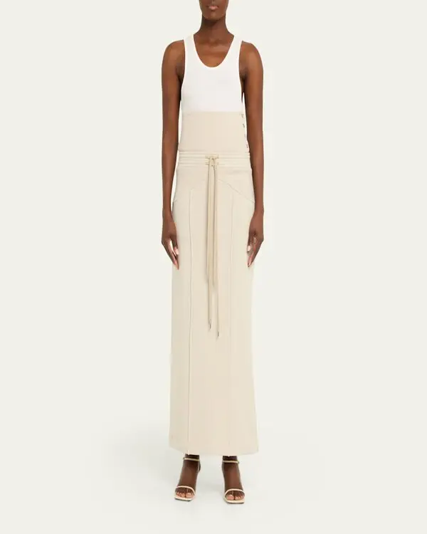 JANE WADE Pinstripe Short-sleeve Gown