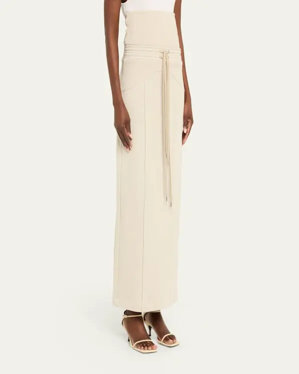 JANE WADE Pinstripe Short-sleeve Gown