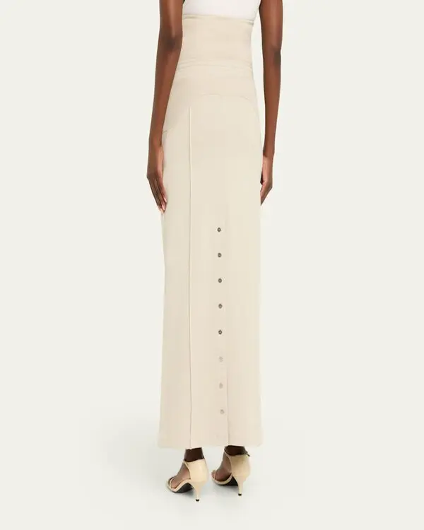 JANE WADE Pinstripe Short-sleeve Gown
