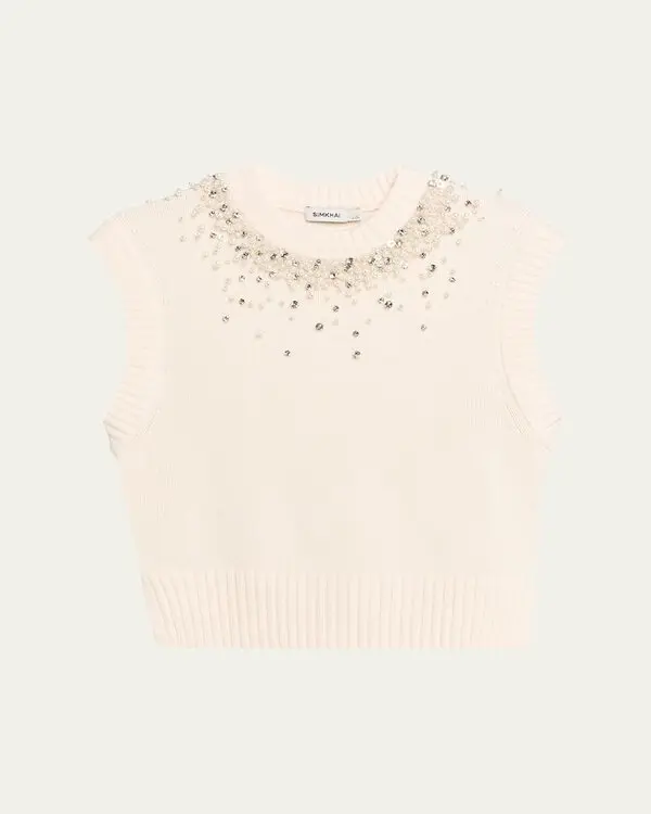 Simkhai Candra Embellished Knit Vest - Ivory