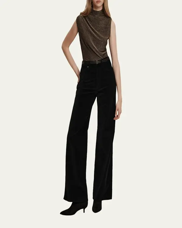 Veronica Beard Taylor High-rise Wide-leg Pants - Oxford