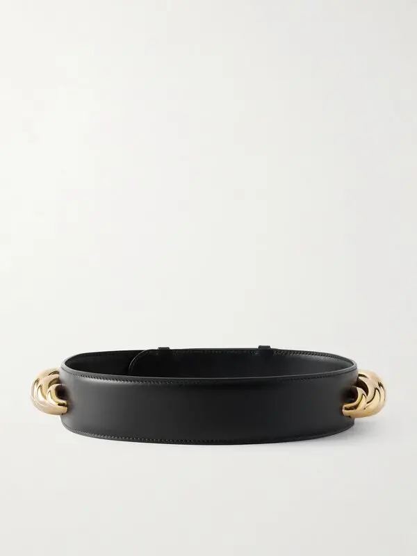 Alaïa Gold-tone Embellished Leather Belt - Black