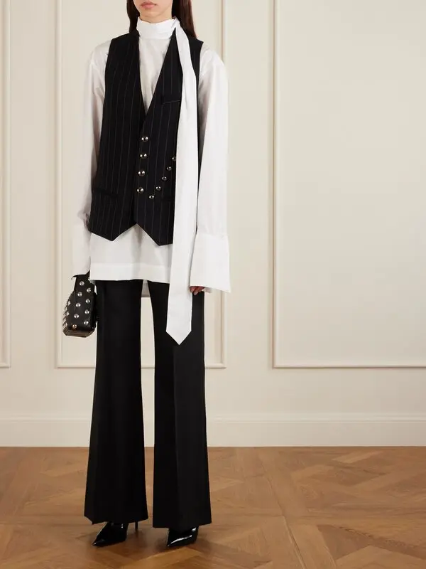 VIVIENNE WESTWOOD Pleated Wide-leg Wool-twill Trousers