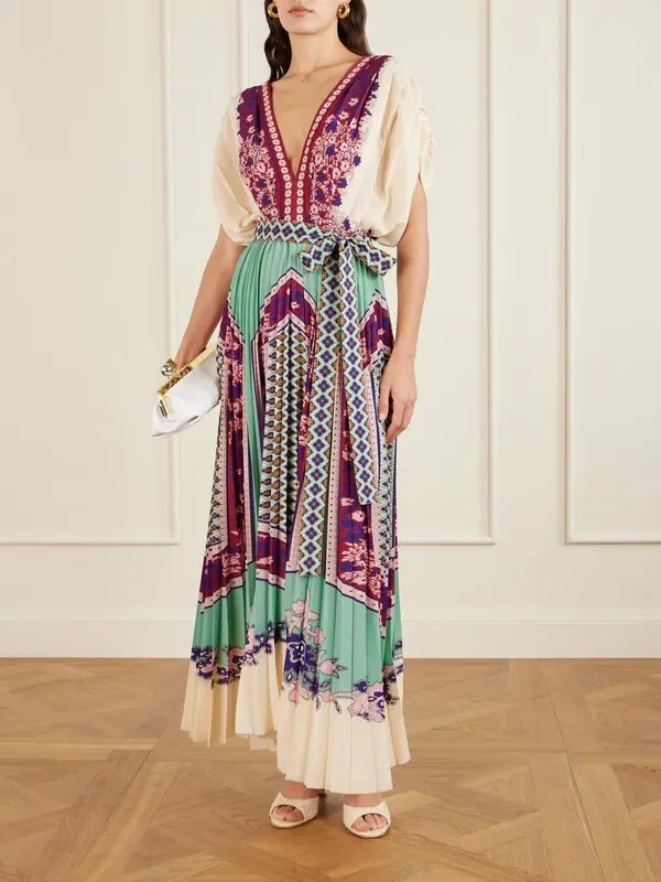 chiffon dresses for women Deep Green Chiffon Maxi Dress – Elegant V-Neck Empire Gown