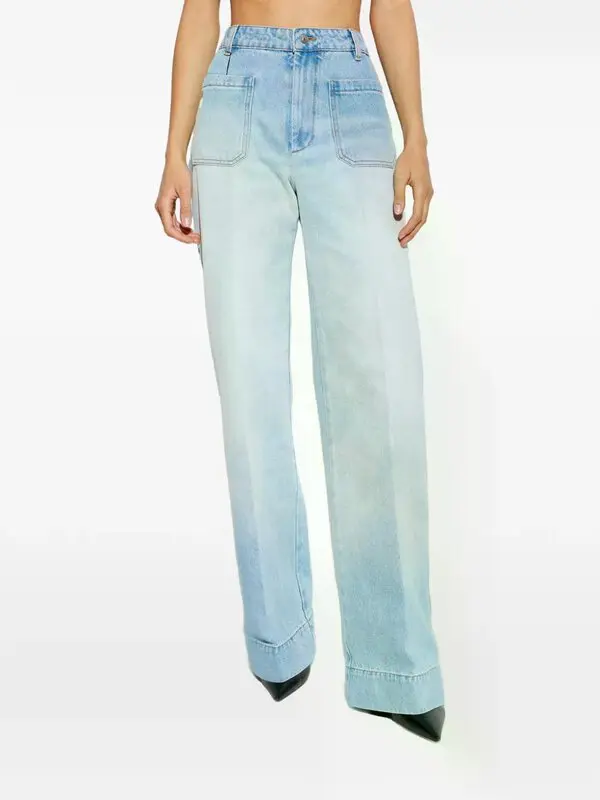 Victoria Beckham Patch-pocket Panelled Straight Leg Jeans