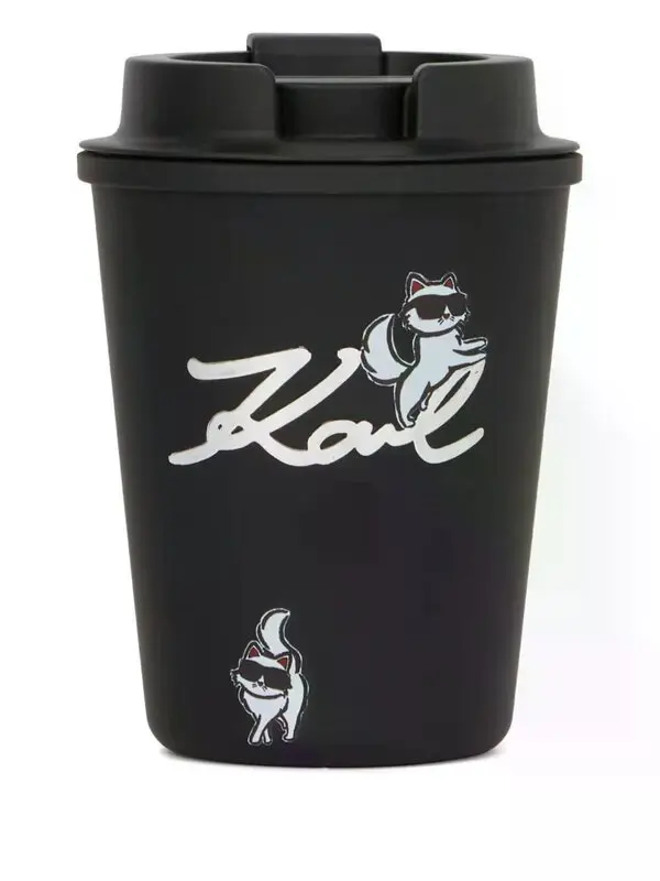 Karl Lagerfeld Ikon Choupette Travel Mug - Black