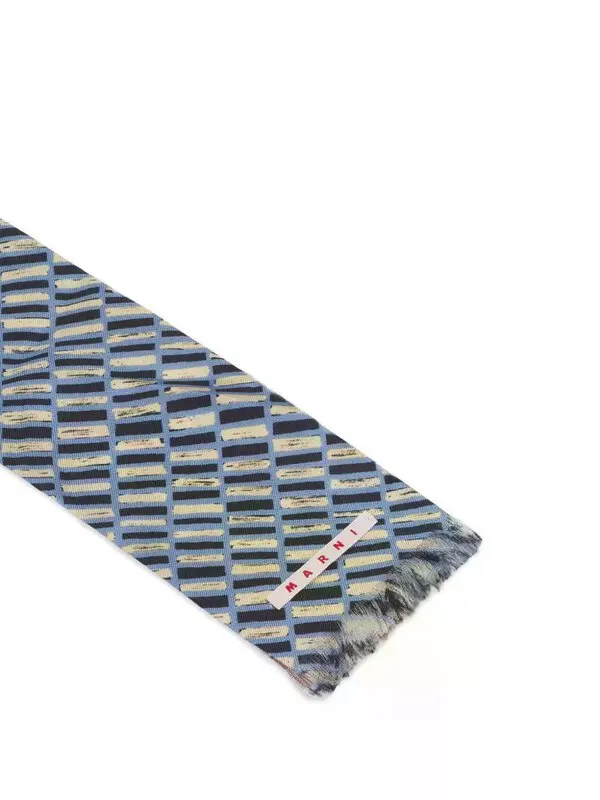 Marni Double-sided Frayed Scarf - Blue