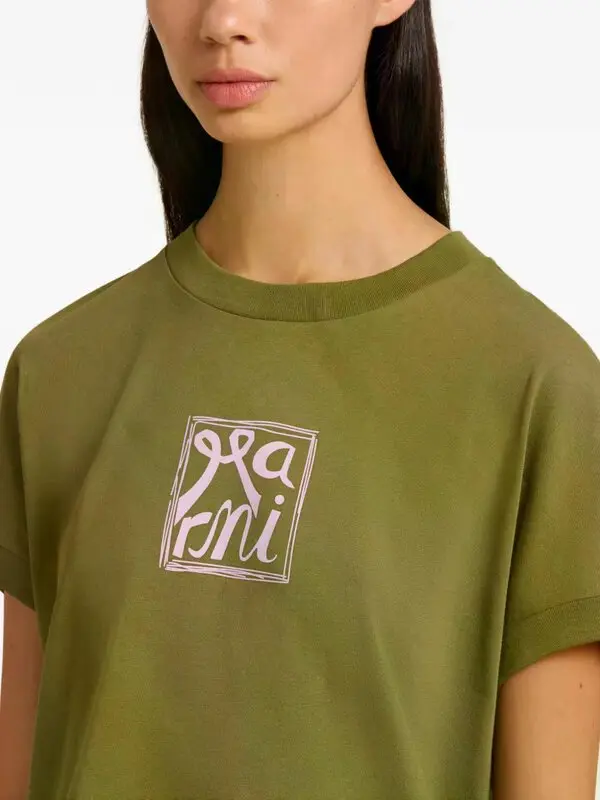 Marni Cuffed Logo-print T-shirt