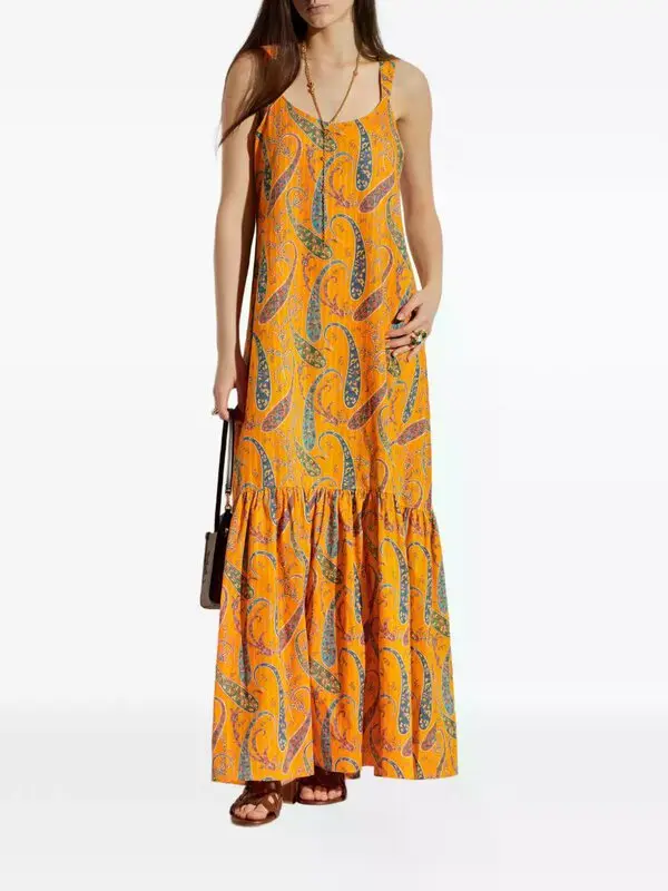 Etro Paisley-pattern Ruffled Maxi Dress