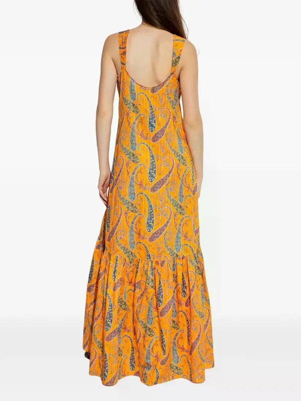 Etro Paisley-pattern Ruffled Maxi Dress
