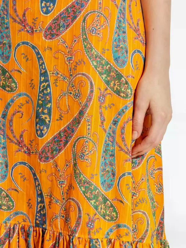 Etro Paisley-pattern Ruffled Maxi Dress
