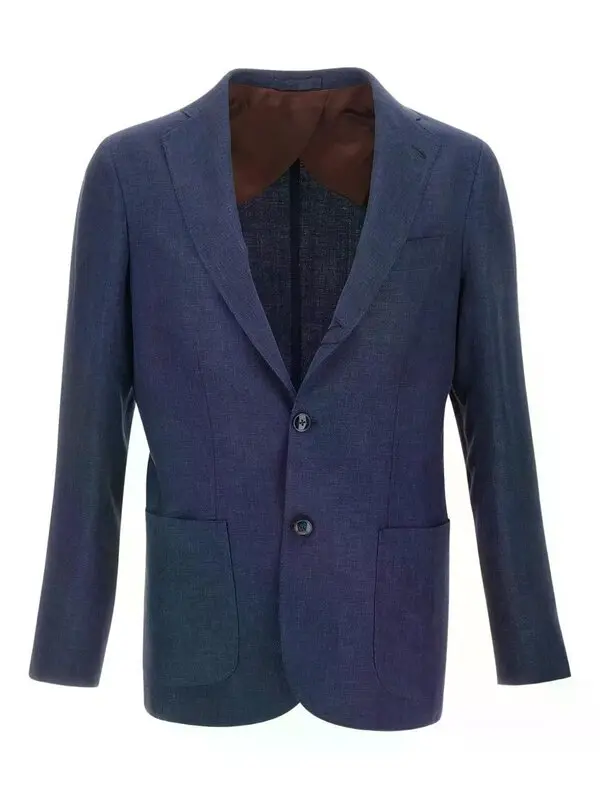 BARBA NAPOLI Lello Button-fastening Blazer - Blue