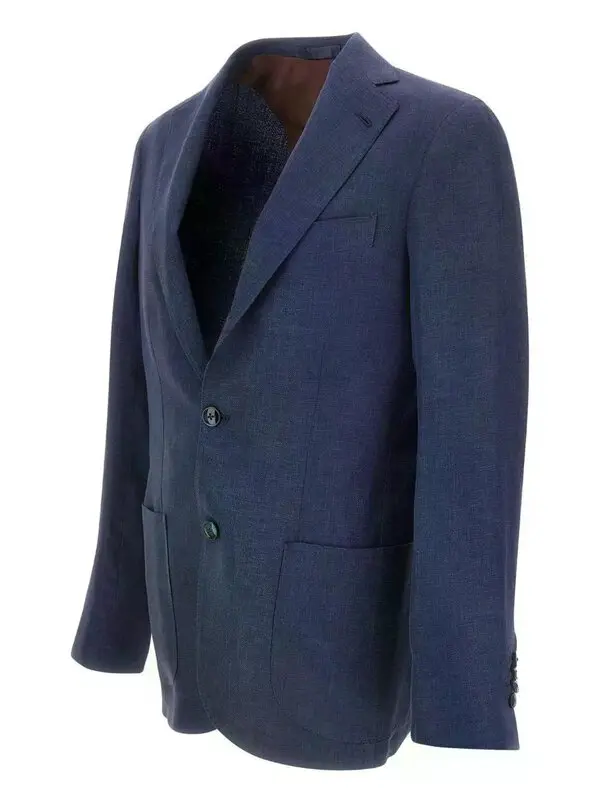 BARBA NAPOLI Lello Button-fastening Blazer - Blue