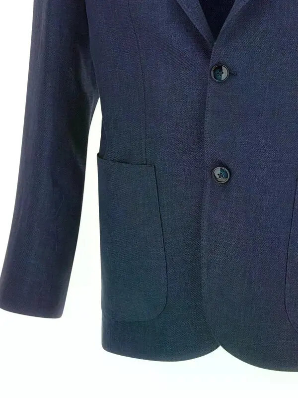BARBA NAPOLI Lello Button-fastening Blazer - Blue