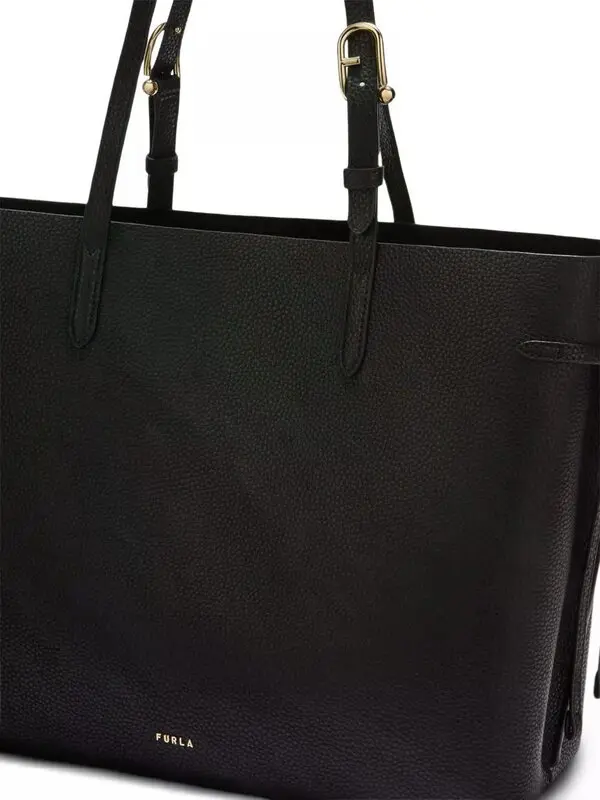 Furla Ava Large Leather Tote Bag - Black
