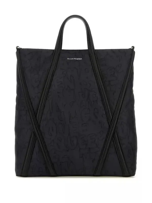 Alexander McQueen Harness Graffiti-print Tote Bag - Black