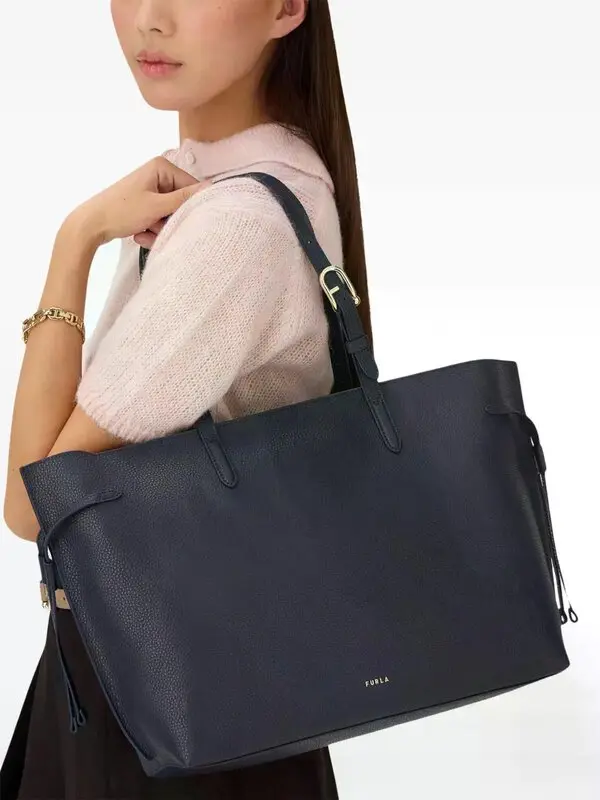Furla Large Leather Ava Tote Bag - Blue