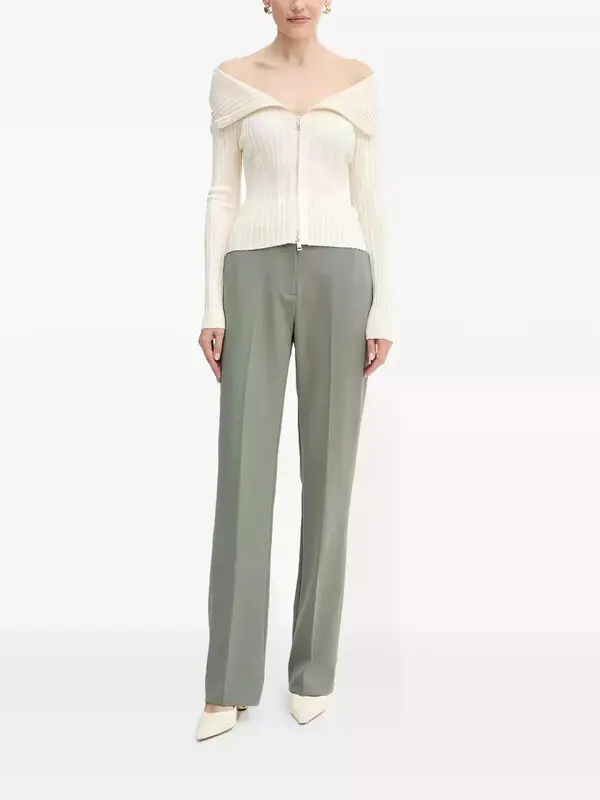 Guess Off-shoulder Zip Knitwear - Neutrals