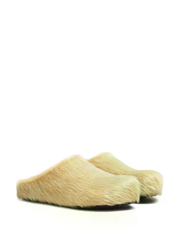 Marni Fussbett Calf-hair Clogs - Yellow