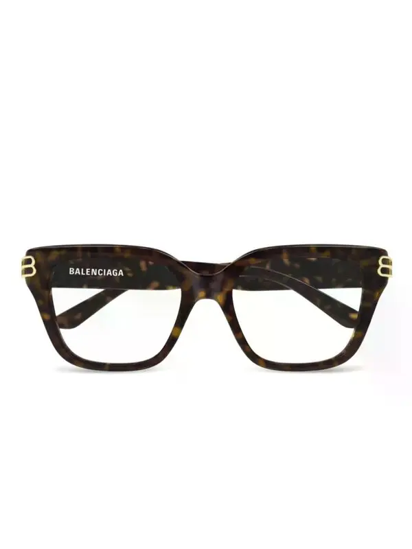 Balenciaga Square-frame Logo Glasses - Brown