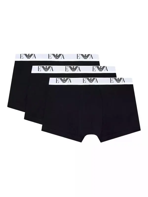 Emporio Armani Logo-detailed Stretch-jersey - Black