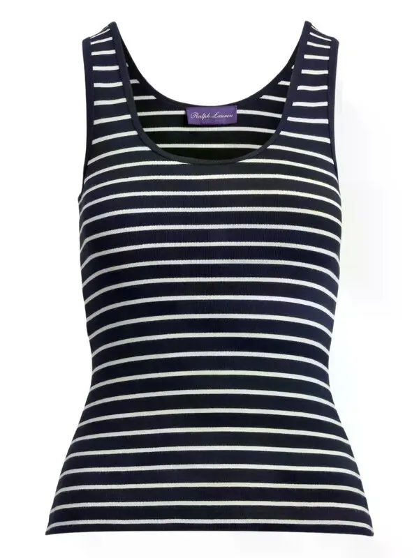 Ralph Lauren Striped Rib-knit Tank Top