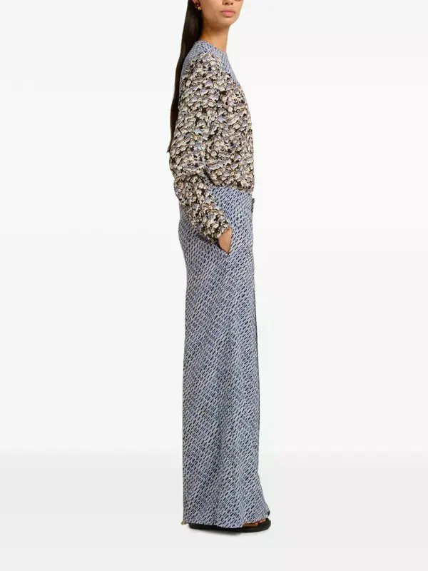 Marni Printed Silk Crêpe De Chine Wide-leg Trousers