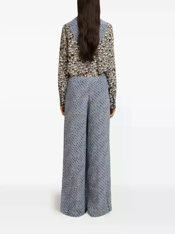 Marni Printed Silk Crêpe De Chine Wide-leg Trousers