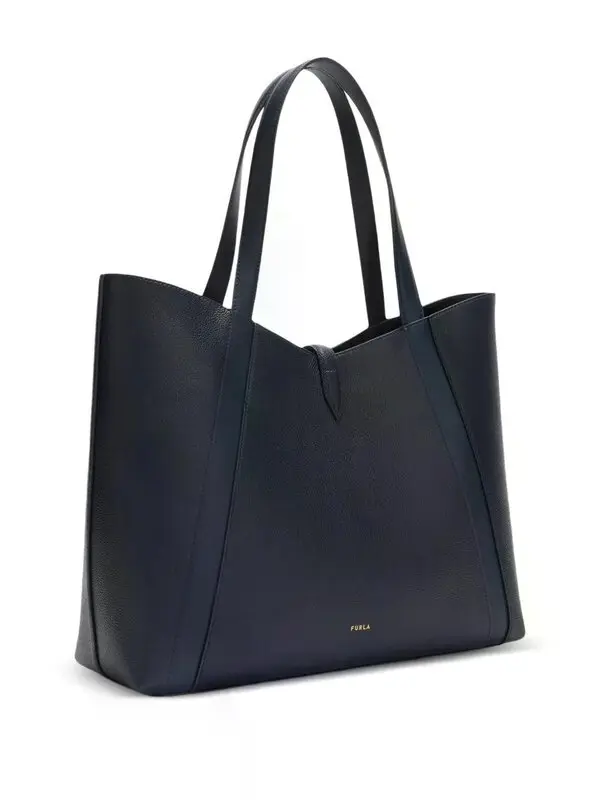 Furla Large Goccia Leather Tote Bag - Blue