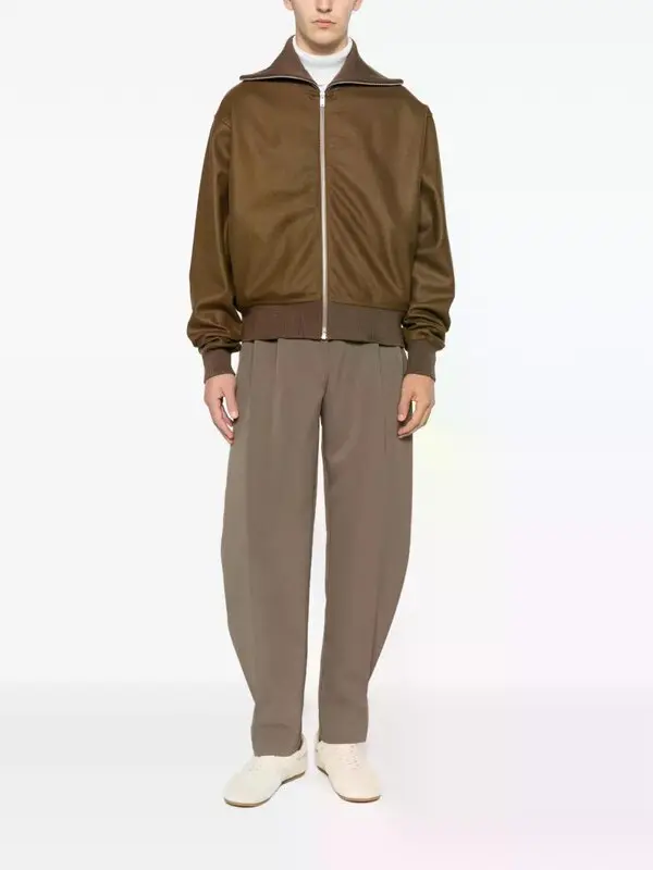 JIL SANDER Zip-up Ribbed Bomber Jacket