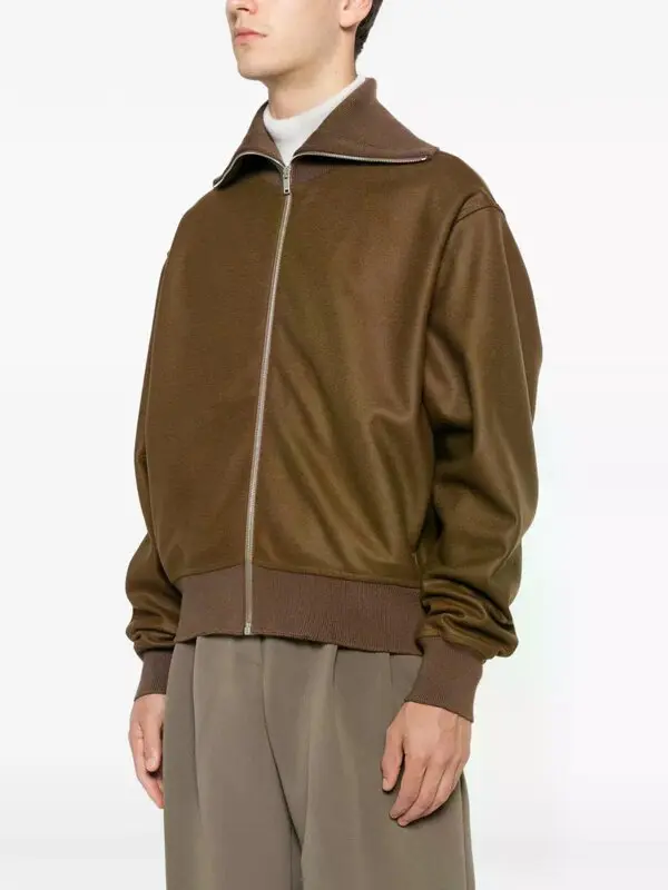 JIL SANDER Zip-up Ribbed Bomber Jacket