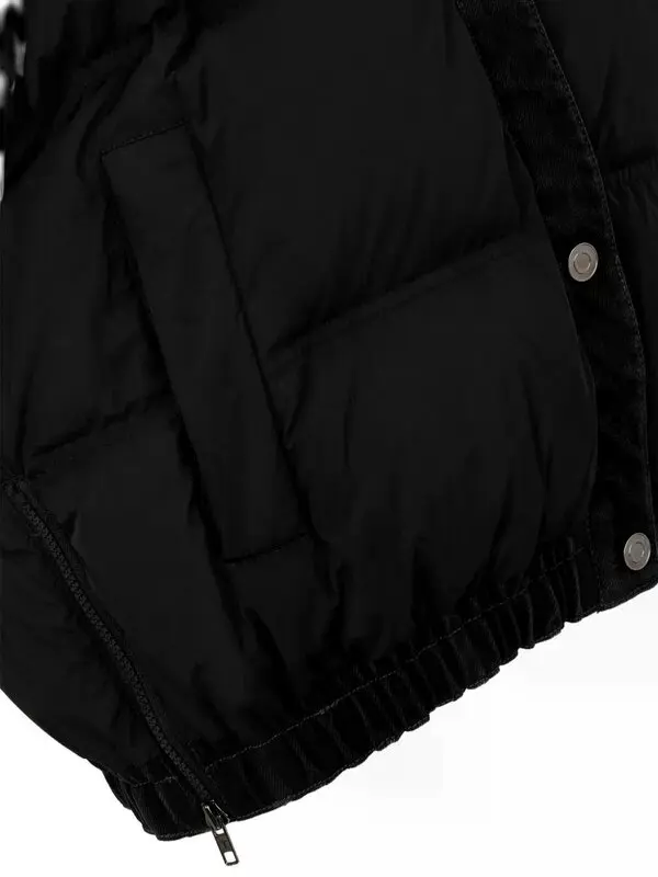 STUDIO TOMBOY Denim-trim Puffer Jacket - Black